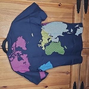 adidas | Shirts | Adidas Grn Continents World Map Graphic Tee Shirt ...
